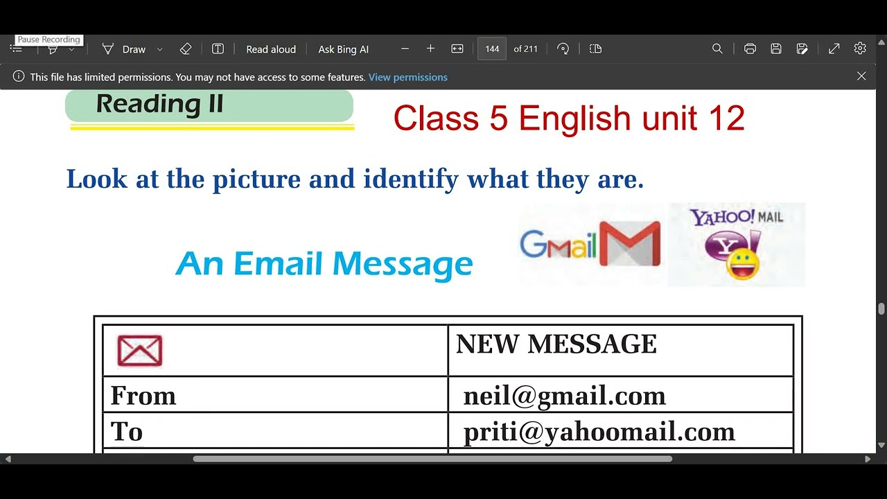 Class 5 English unit 12/exercises/grade 5 English chapter 12/Guide/an email message - YouTube