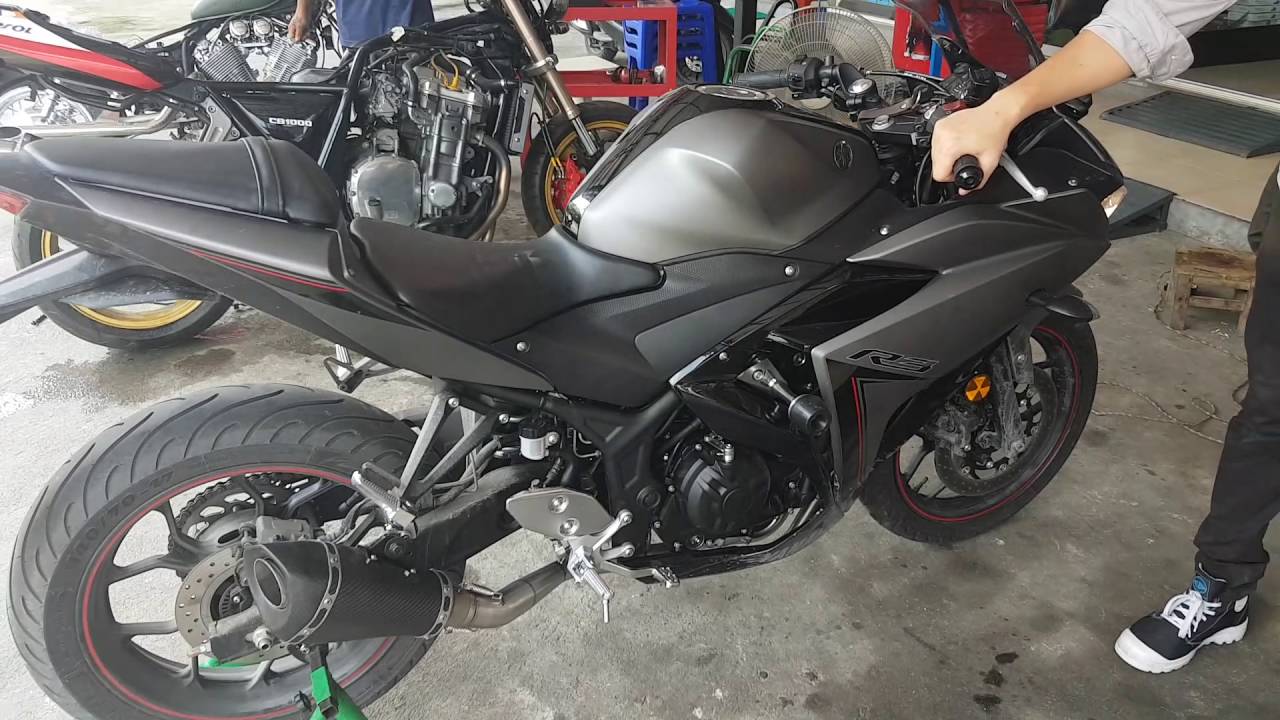 Yamaha YZF-R3 ใส่ท่อทรง Akrapovic v2 Shorty Full System (ติดคอฟูลร้าน ...