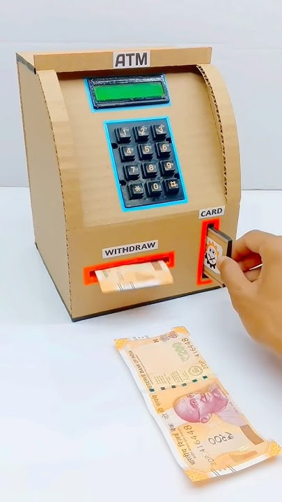 Mini ATM Machine बनाओ घर पर || How To Make Personal ATM Machine With Cardboard Projects #shorts ...