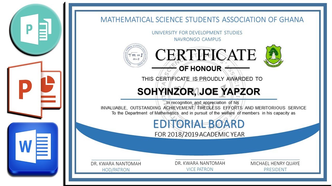 How to Design a Certificate in MS PowerPoint / Professional and Elegant ...