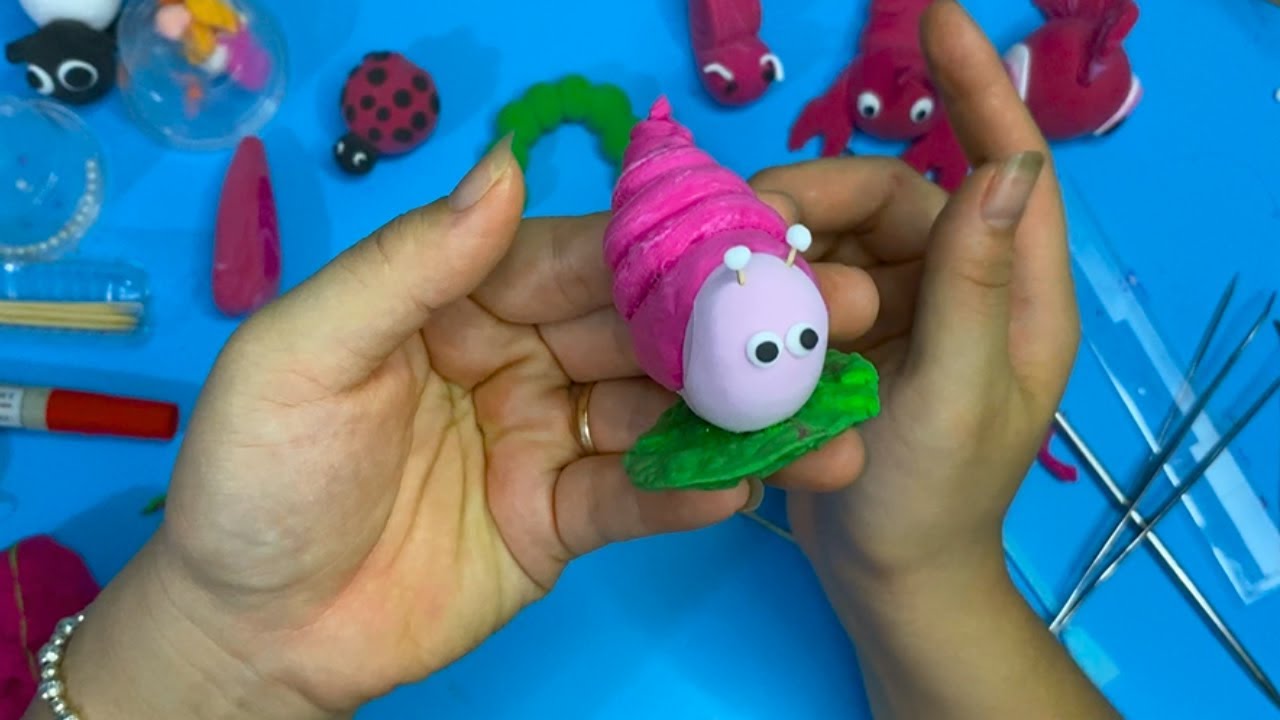New clay Snail ideas 🐌 Making colourful Animal shapes | How to make ...