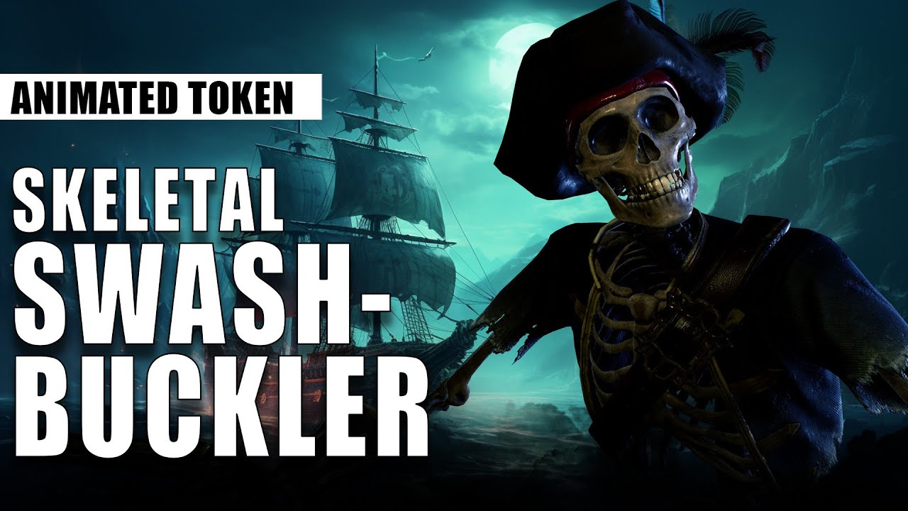 Skeletal Swashbuckler | Beneos DnD tabletop RPG Creature Token - YouTube