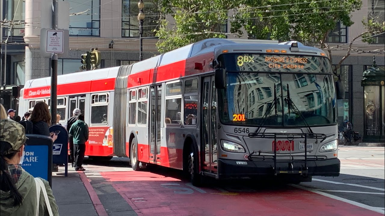 Sf Muni 2015 New Flyer Xde60 6546 On 8bx Bayshore B Express Youtube