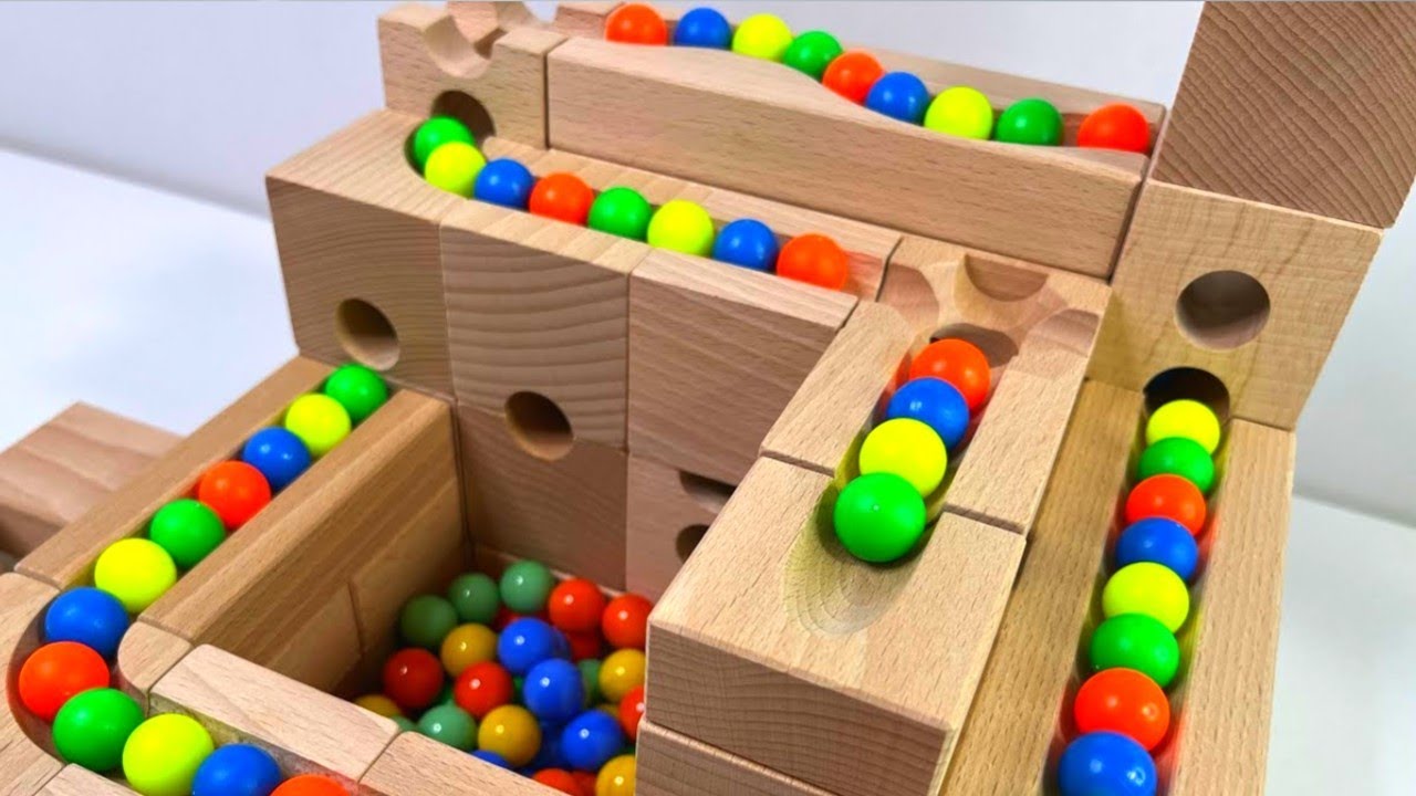 Marble Run ☆ HABA Slope & handmade wooden marble course ️Marble Boll ️ ...