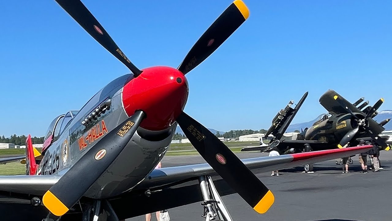 ICONIC AMERICAN P-51 Mustang & A-1 Skyraider | Engine Start-up/Historic ...