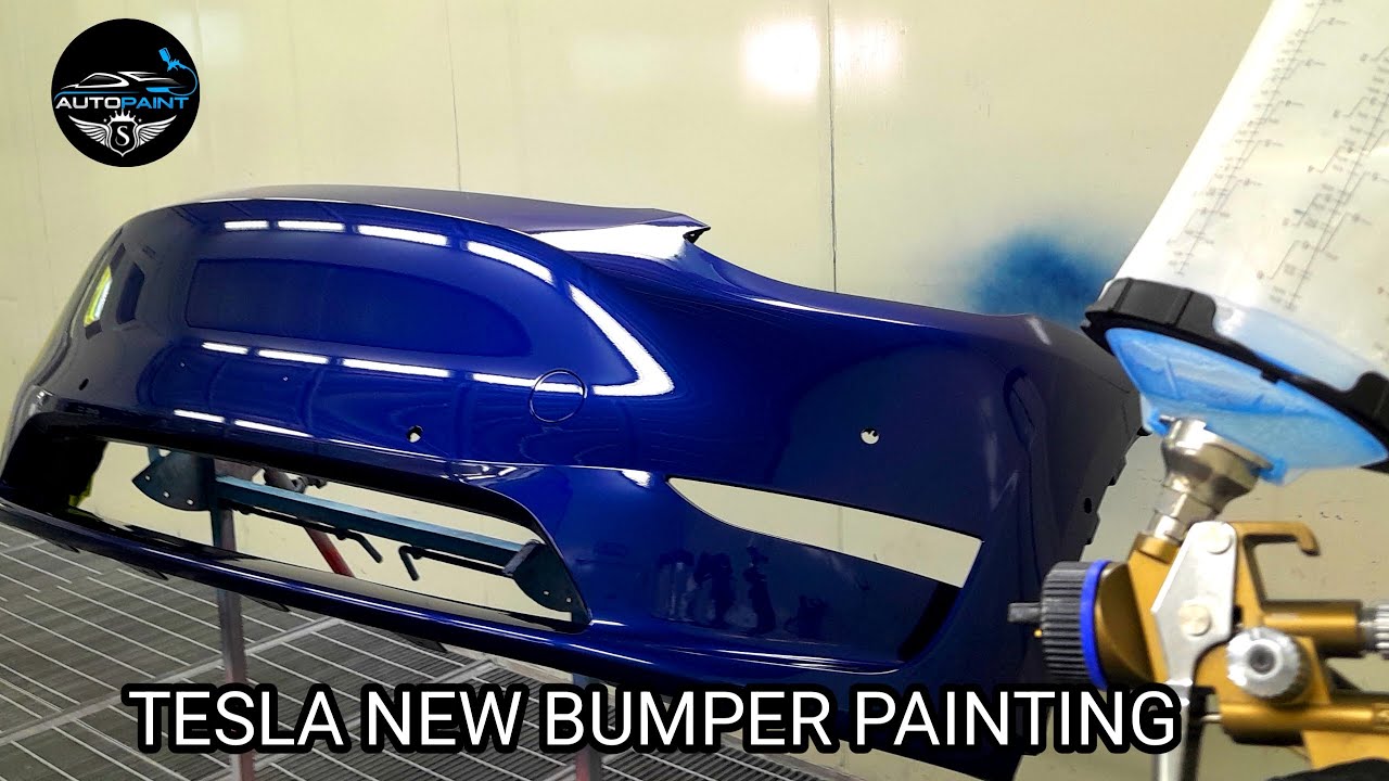 tesla new bumper painting / tesla car painting / tesla car / tesla ...