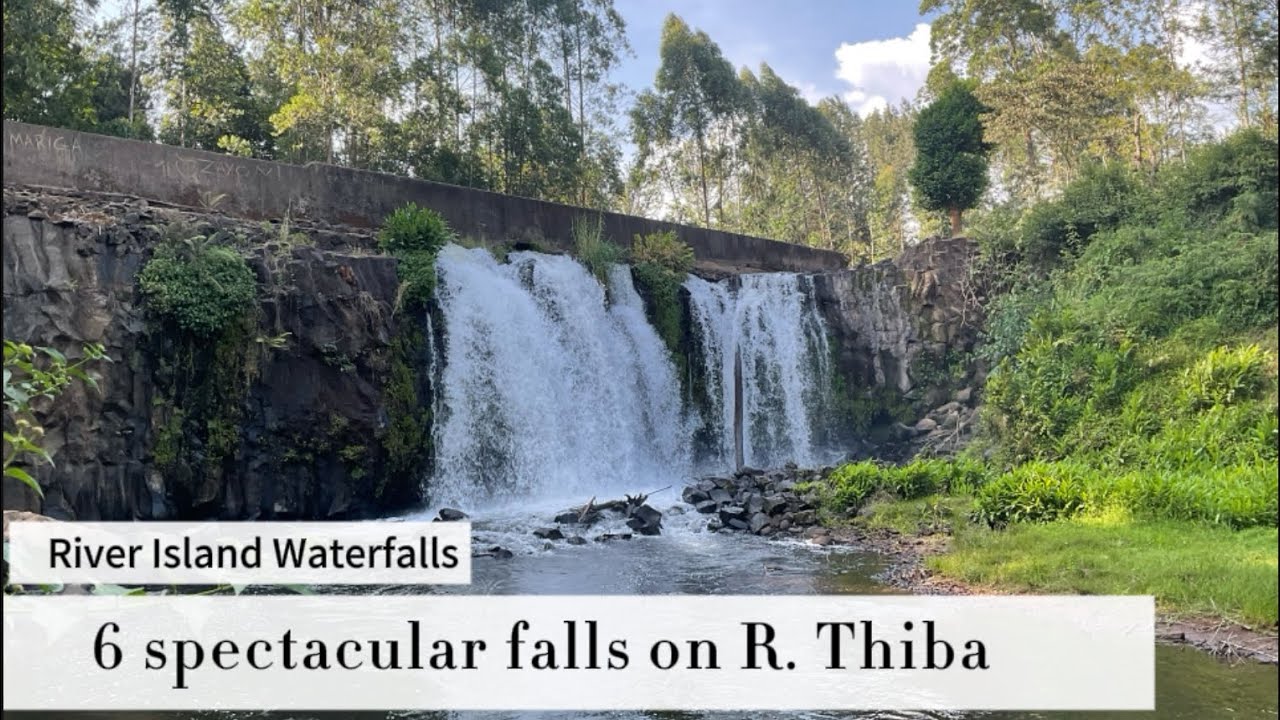 🔥🔥2 waterfalls on a River island in Kirinyaga on Thiba River ...