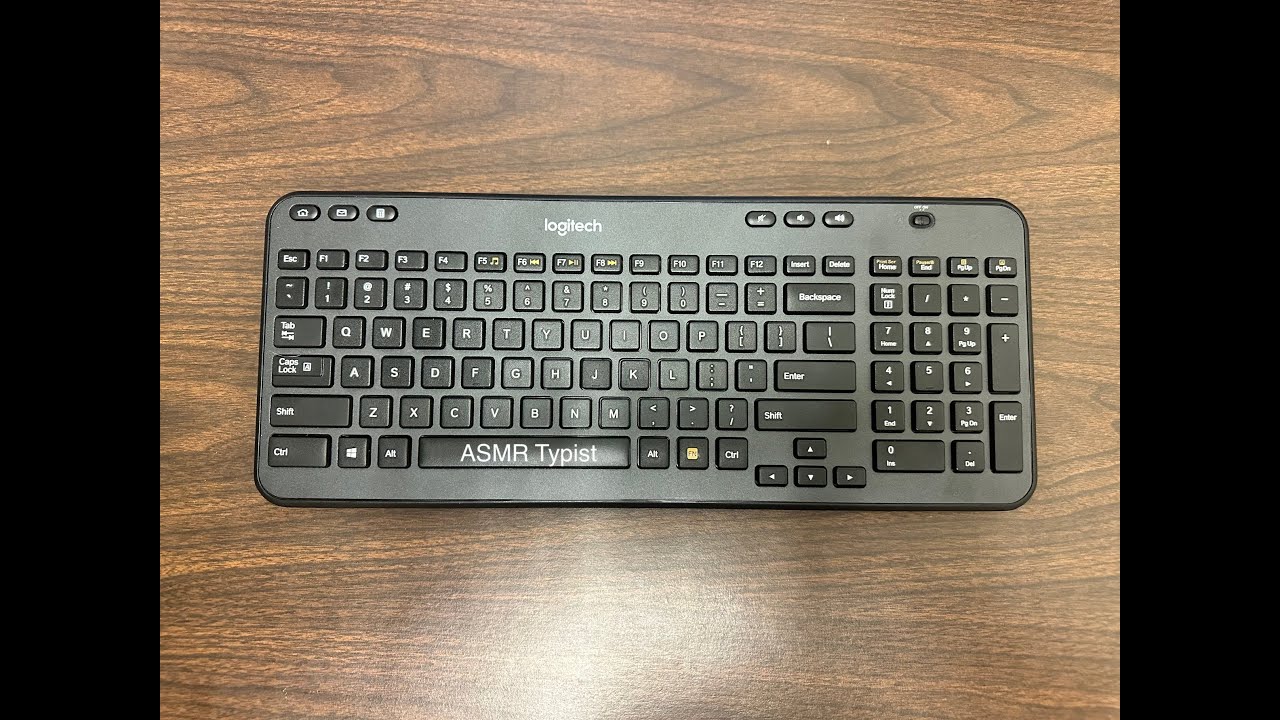 ASMR Typing on a Black Logitech K360 Wireless USB Keyboard - YouTube