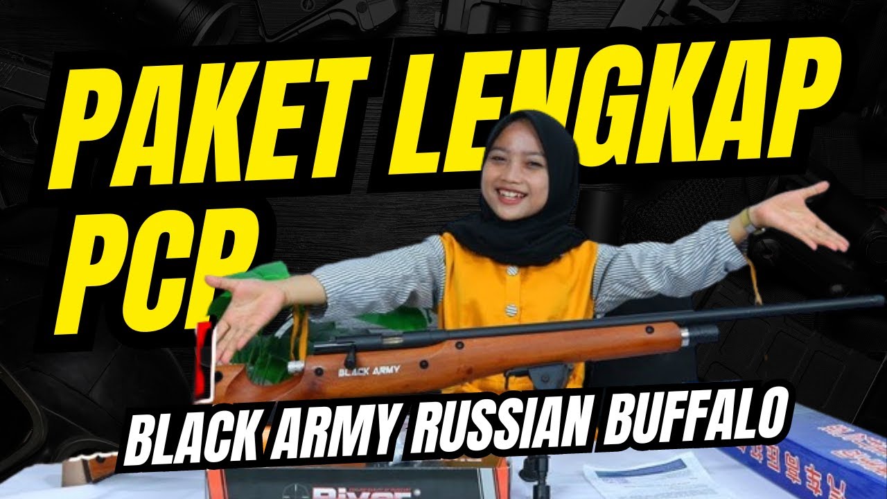 PAKET LENGKAP SENAPAN ANGIN PCP RUGER BLACK ARMY RUSSIAN BUFFALO ...