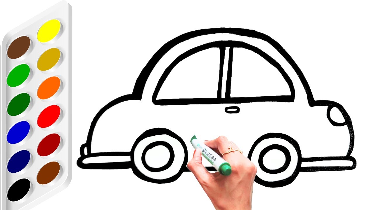 Drawing Car Easy | Car Drawing, Coloring for Kids - YouTube