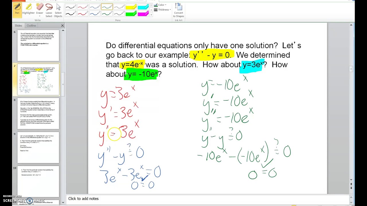 DiffEq: Verifying - YouTube