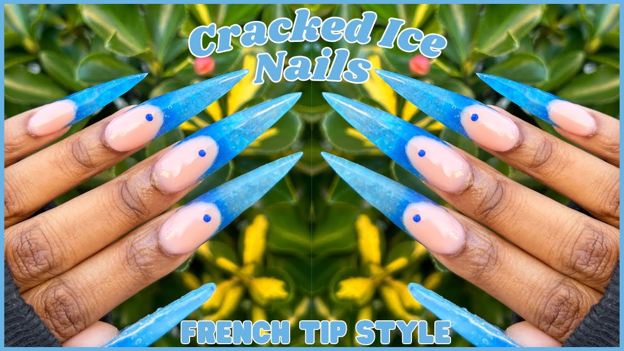 BLUE POLYGEL CRACKED ICE NAIL EFFECT 🧊 Nail Tutorial - YouTube