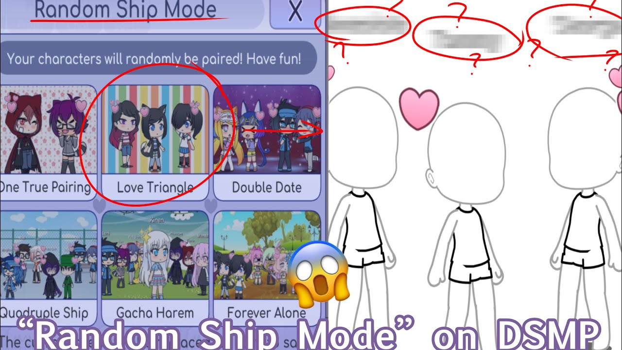 🍄 ||Doing The “Random Ship Mode” On (Some Of) DSMP||Gacha Life||DSMP ...
