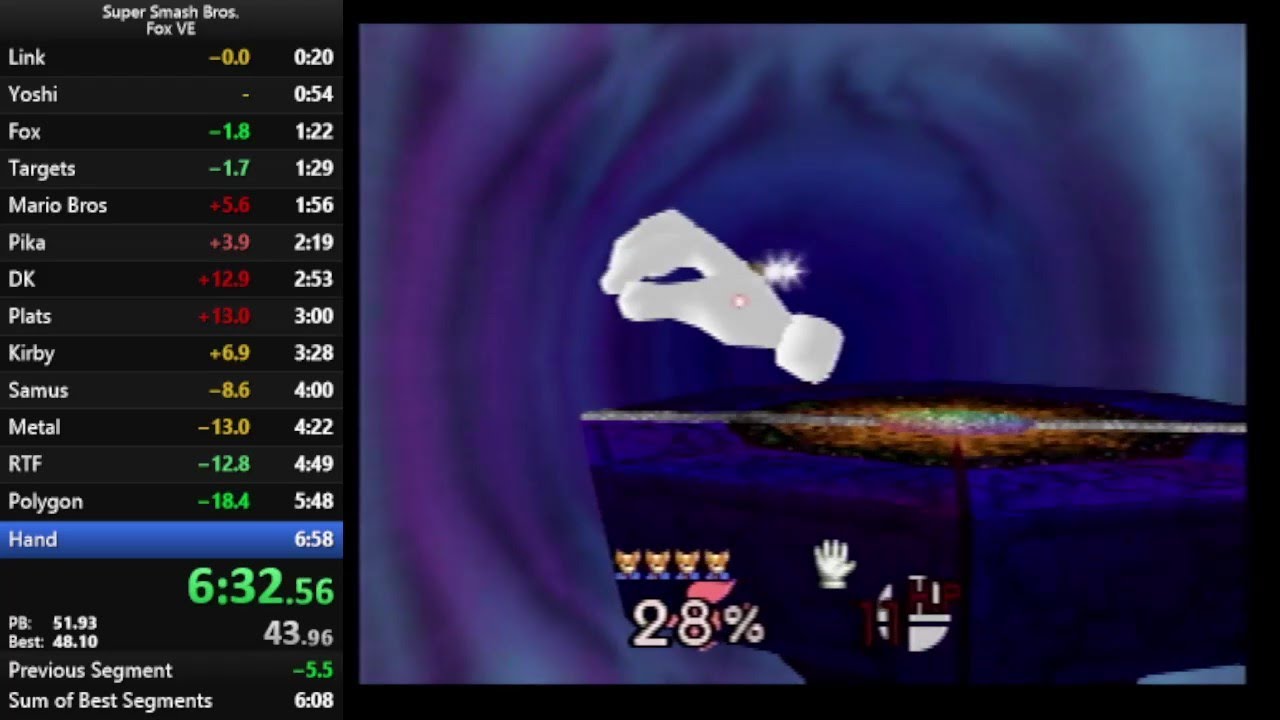 SSB64 Fox Very Easy 5 Stock Classic Mode NA NTSC in 6:32.56 - YouTube