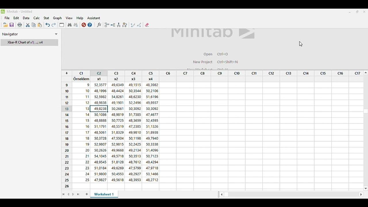 Minitab'da X-Bar R Grafiğinin Çizilmesi - YouTube