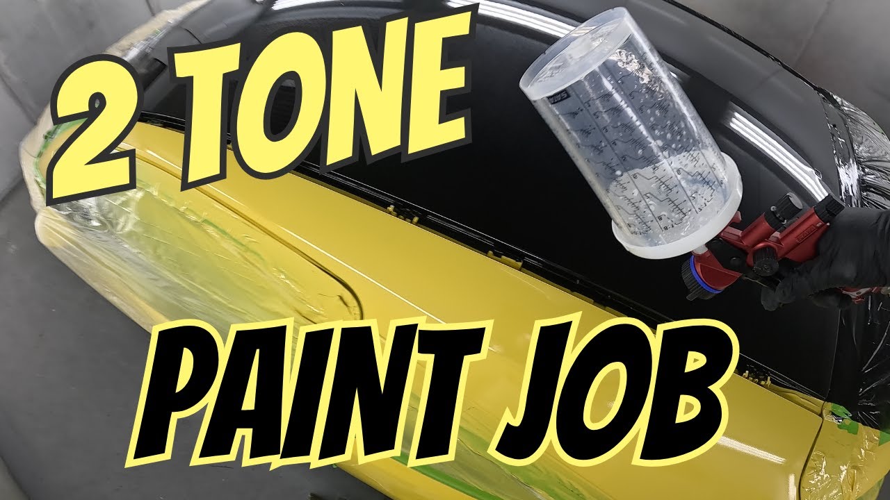 Spraying 2 colours on the same vehicle at the same time - YouTube