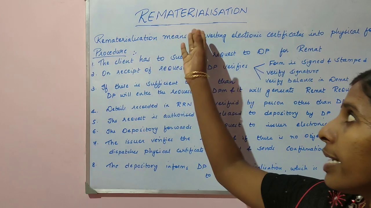REMATERIALISATION OF SHARES - YouTube