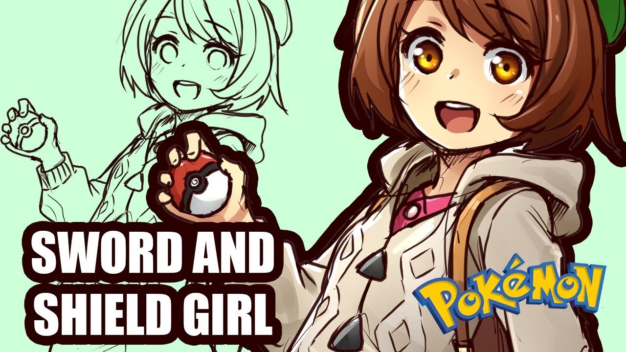 Pokemon Sword and Shield Girl Drawing Process - YouTube