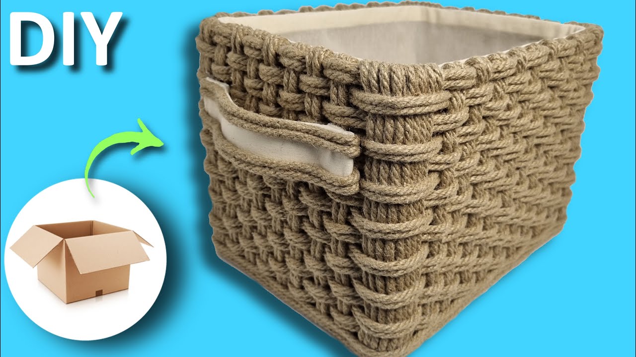 Jute Rope Storage Basket Organizer / DIY Functional & Stylish Recycled ...