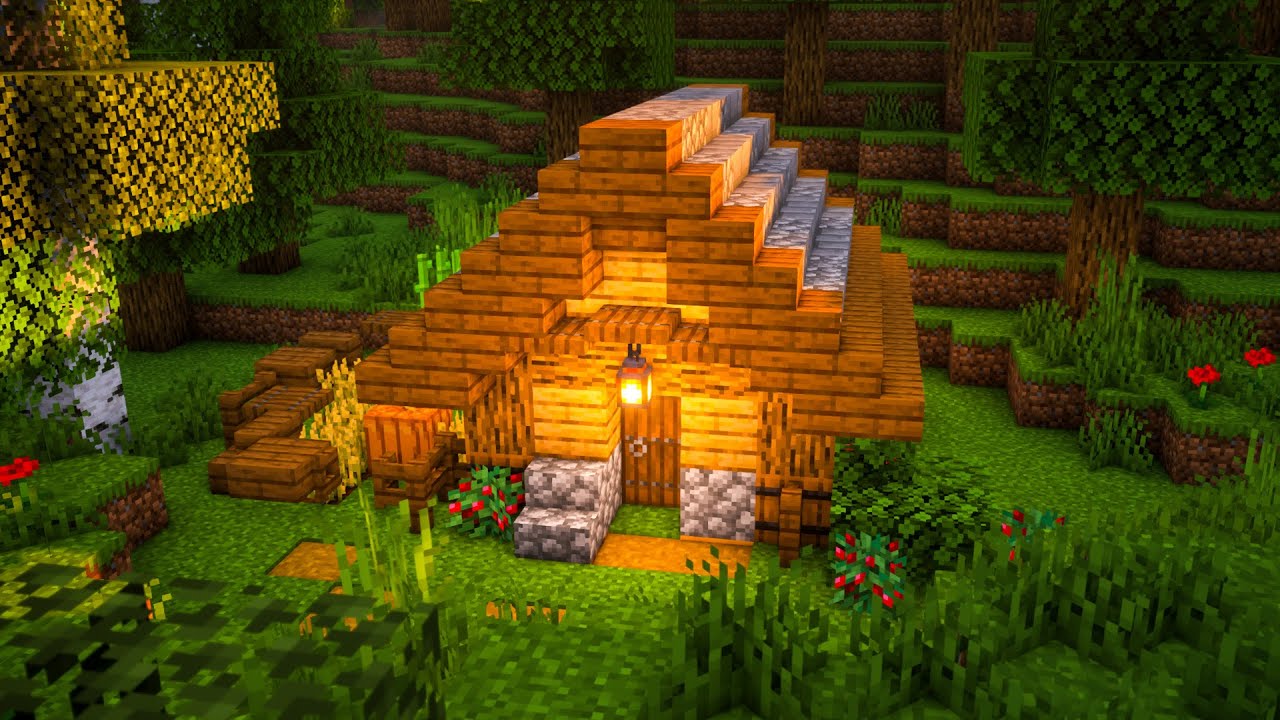 Simple Oak Starter House in Minecraft! | Tutorial - YouTube