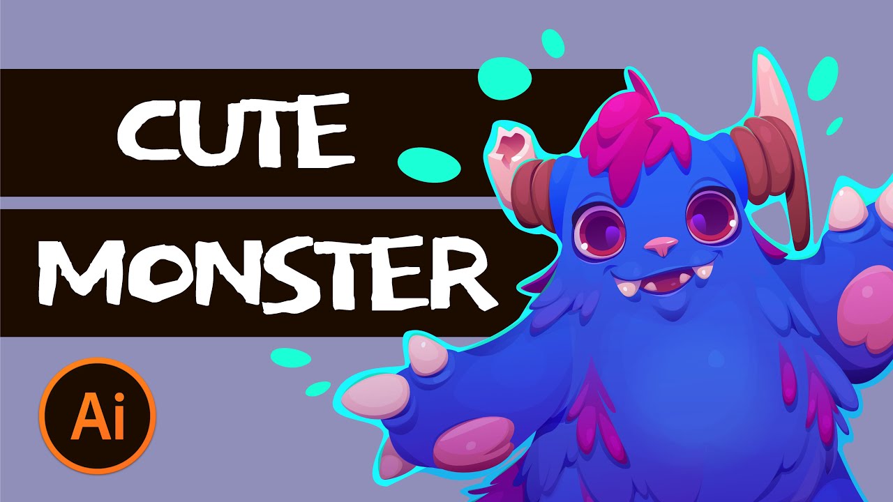 Monster cute in illustrator - YouTube