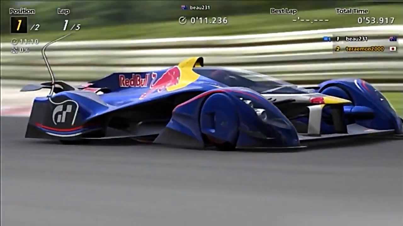 GT6 Red Bull X2014 fan car online race with friend @Grand Valley ...