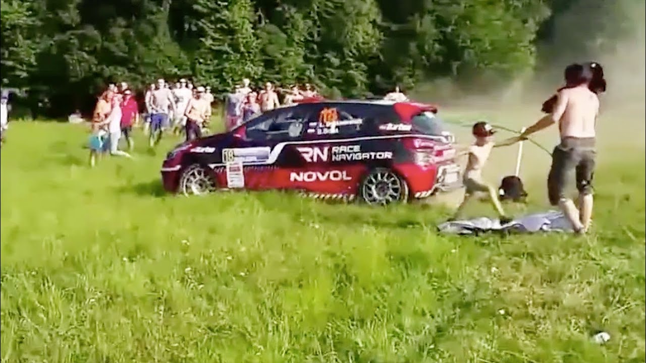 Rally Car Close Calls - YouTube