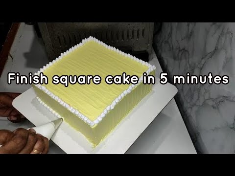 Easy square cake design|Finishing square cake in 5 minutes like a pro ...