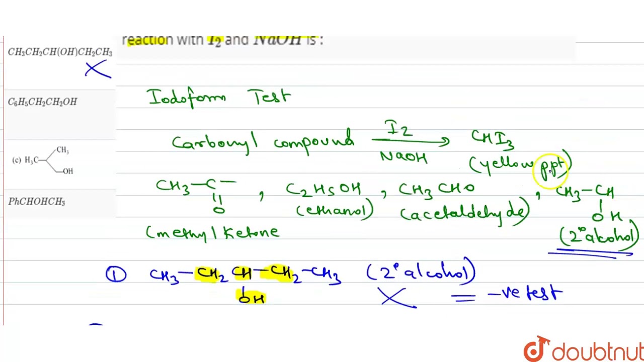 Among the following the one that gives positive iodoform test upon ...