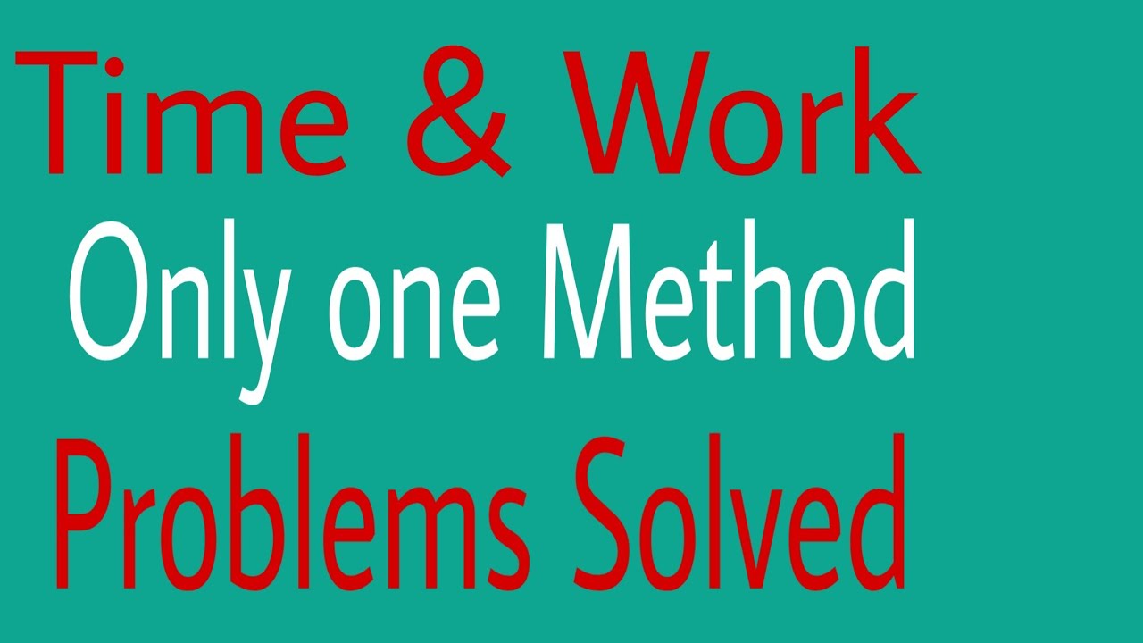 Time & Work | Only one tricks | - YouTube