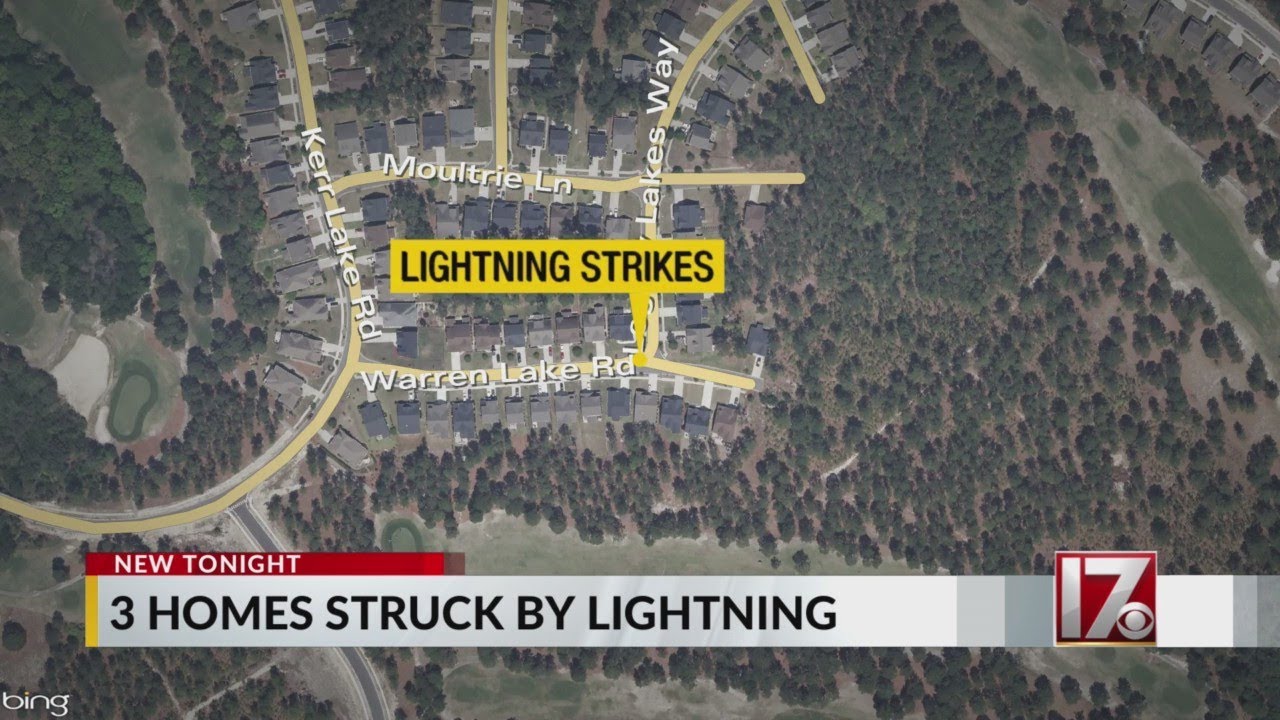 Fire breaks out as 3 homes hit by lighting at once in Moore County ...