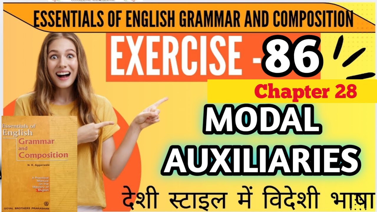 Essentials of English grammar & composition | Exercise 86 | Modal ...