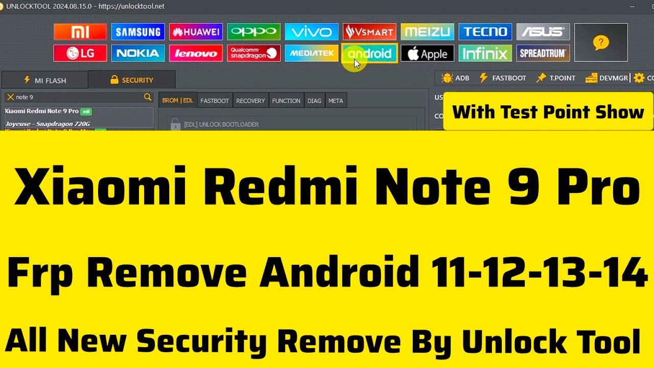 Xiaomi Redmi Note 9 Pro Frp Remove Android 11,12, 13,14 All New ...
