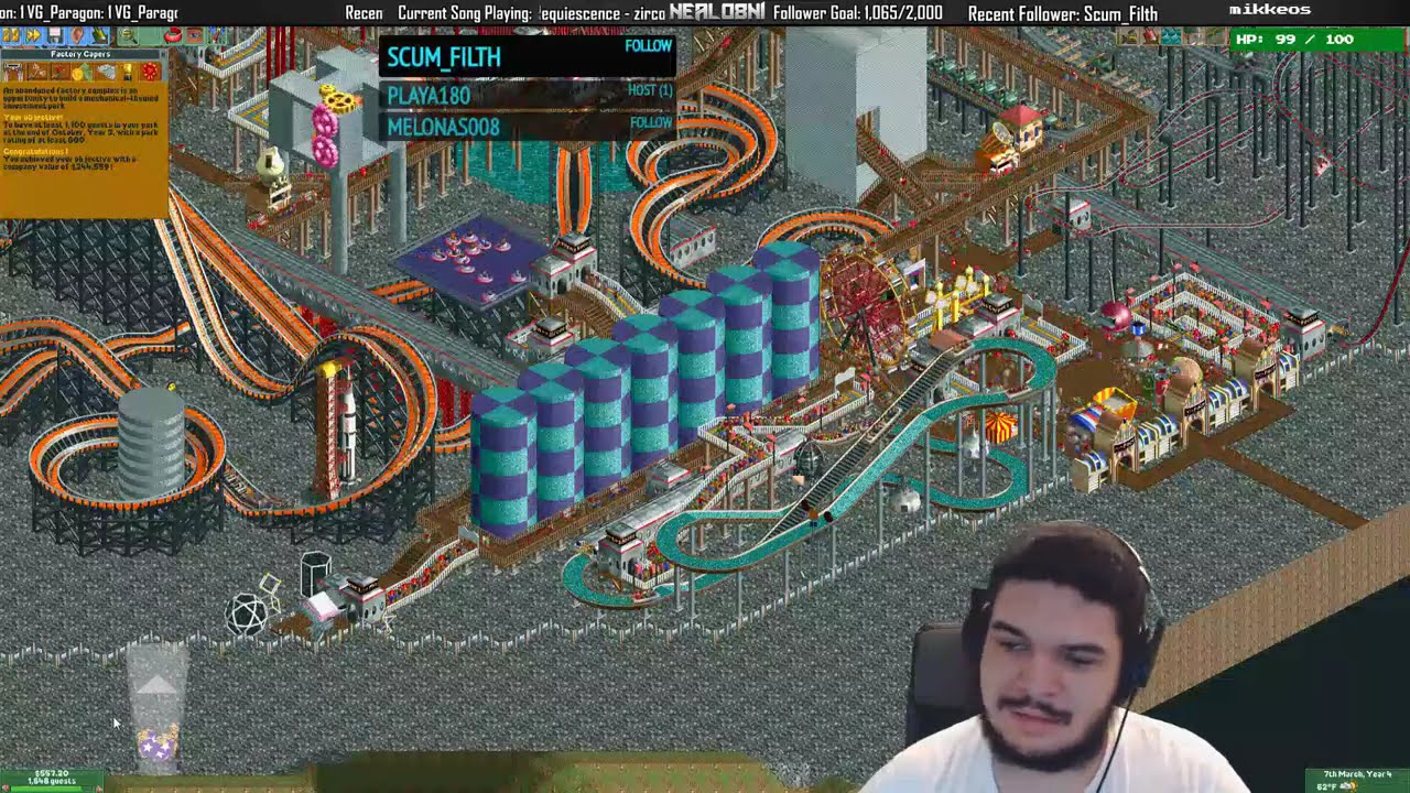 RollerCoaster Tycoon 2: Finished Scenario Parks Tour - YouTube