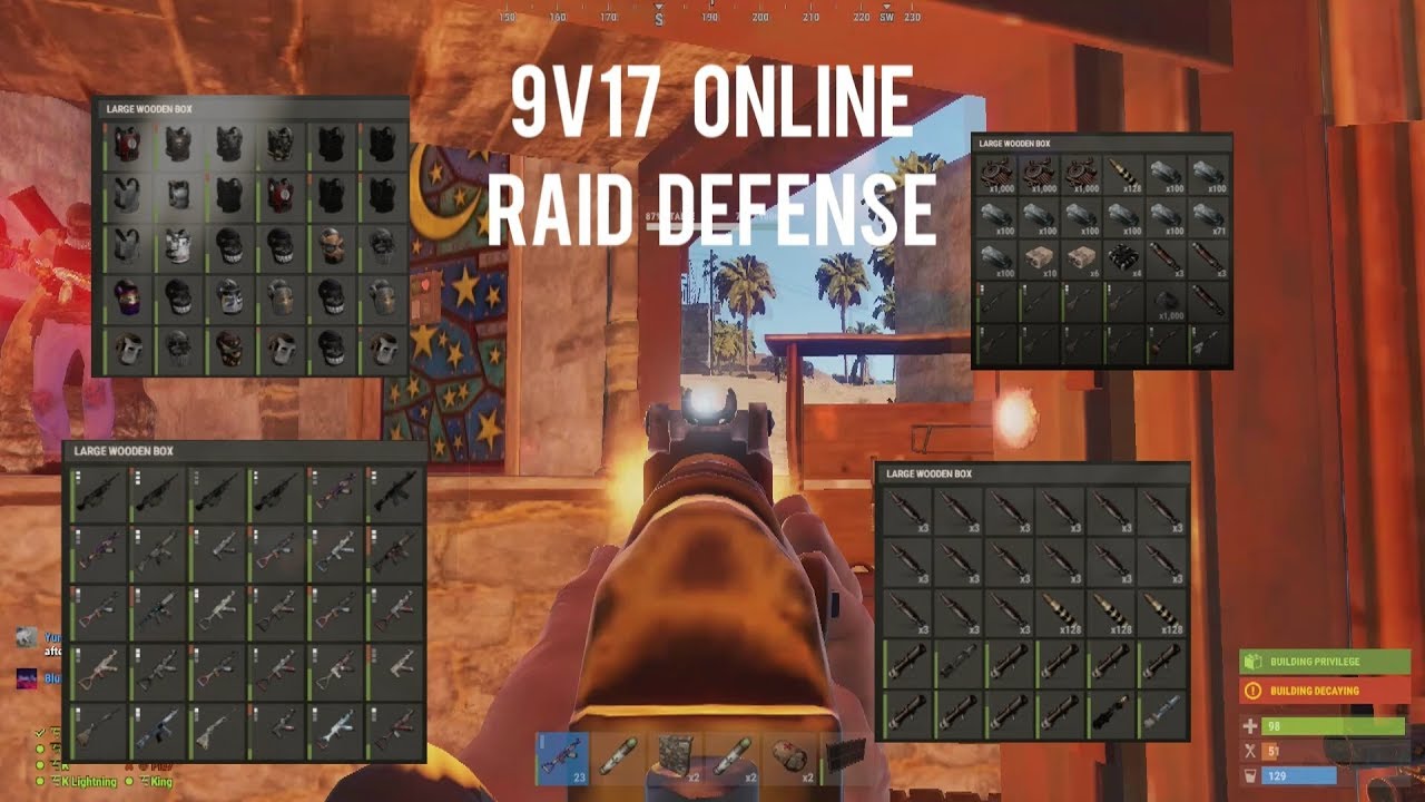 9v17 Online Raid Defense | Rust - YouTube