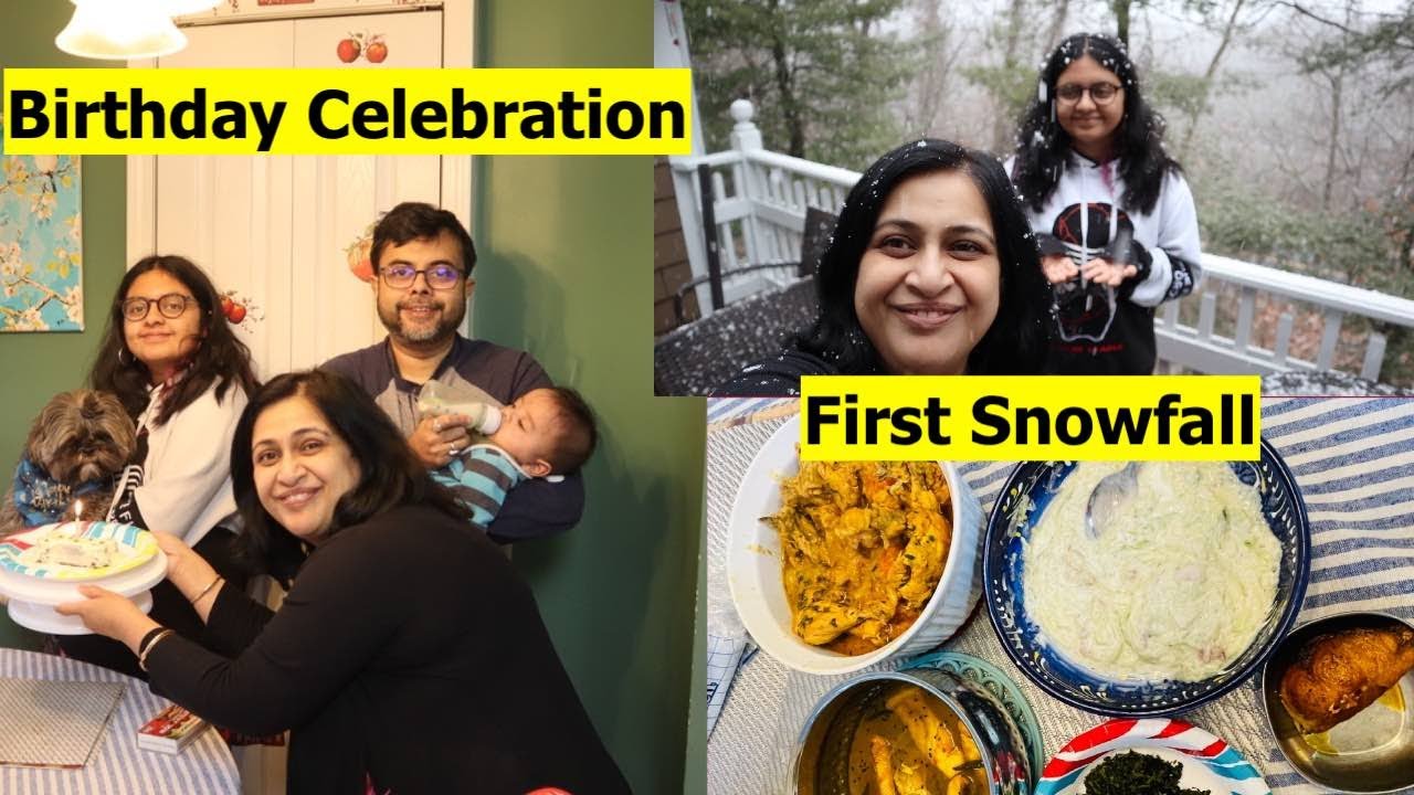 It's BIRTHDAY CELEBRATION Time 🎉 | First Snowfall | Vlog | Simple ...