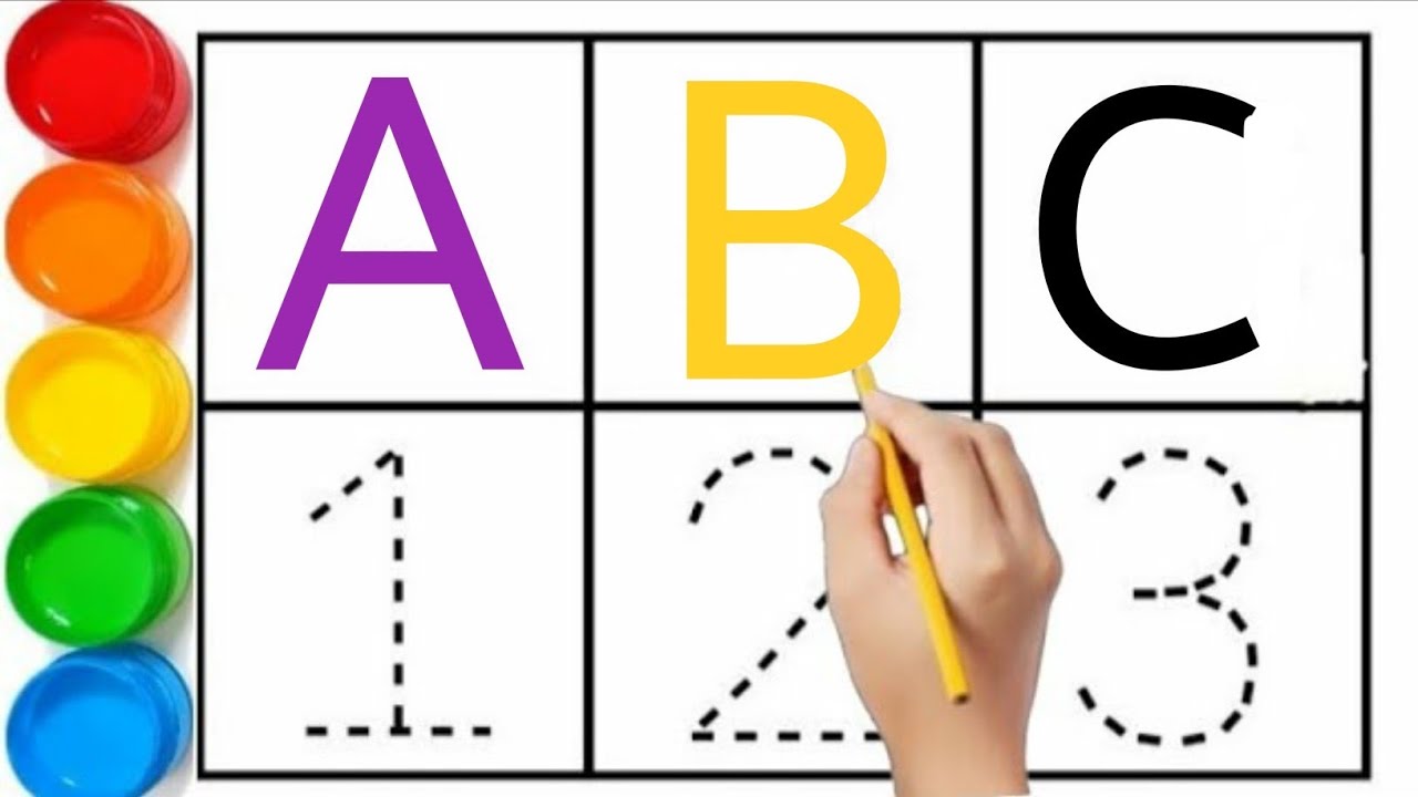 Learn abcd alphabets and numbers counting 123 | shapes for kids and ...