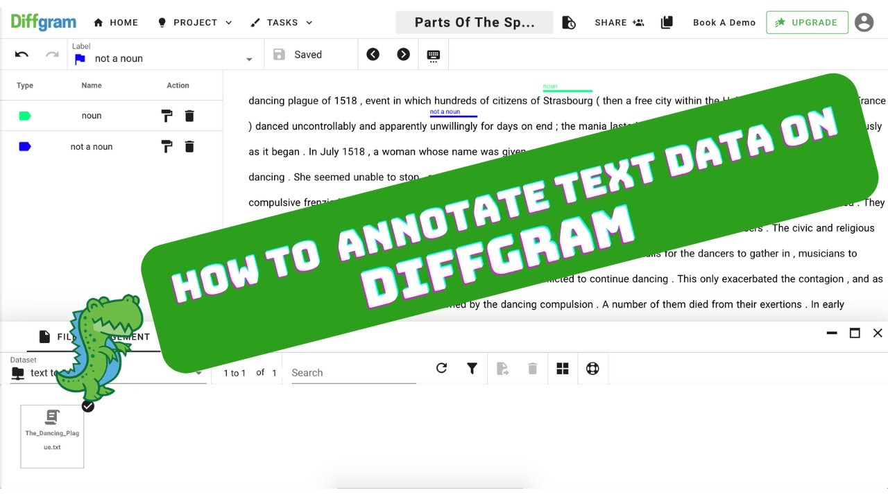 Diffgram Text Annotation Interface V1 Demo - YouTube