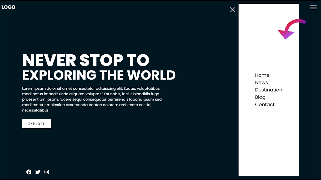How To Create A Toggle Menu With Html Css And Javascript Youtube 7490
