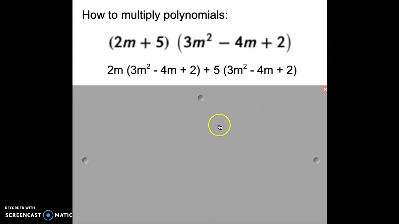 Multiply Polynomials - Binomial and a Trinomial - YouTube