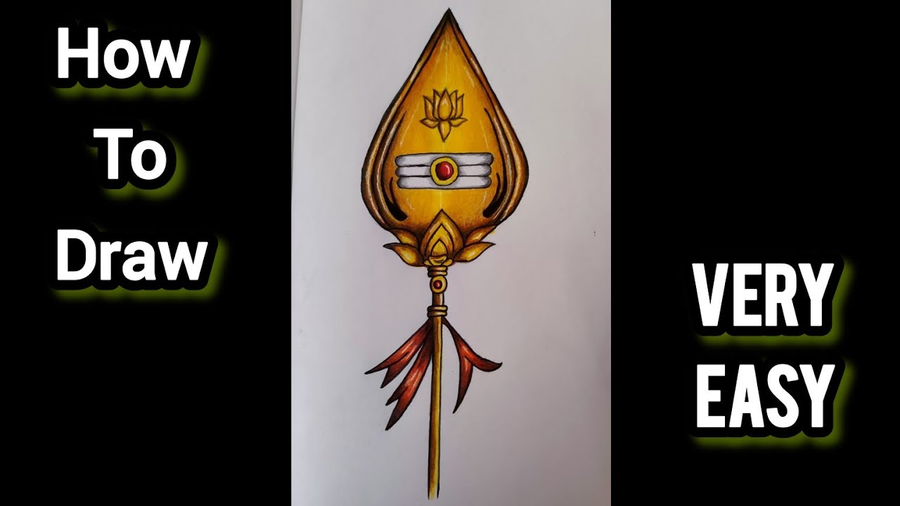 How to draw lord Muruga vel / Lord Murugan vel drawing easy - YouTube