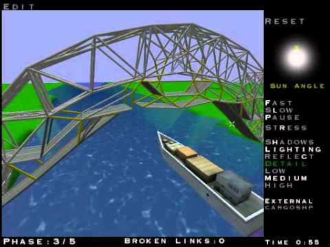 Arch with many Hydraulic (Pontifex II, Bridge construction set) - YouTube