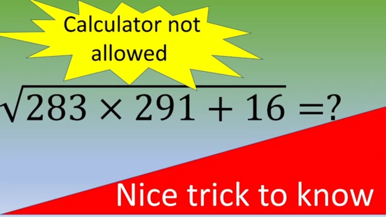 How To Calculate This Root In 60 Seconds Or Less! - YouTube