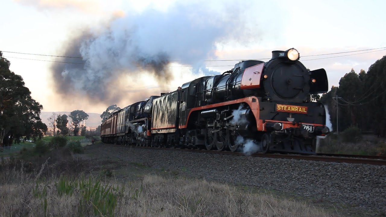 Steamrail Victoria's Snow Train 2 with R711 and R761 7-8-16 - YouTube