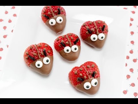 Chocolate Covered Strawberry Ladybugs - YouTube