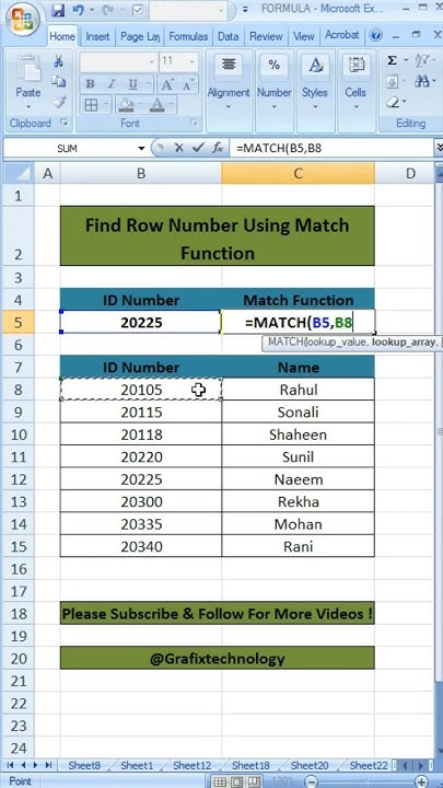 How to Use Match Function in Excel #microsoft #excel #msexcel #shorts - YouTube