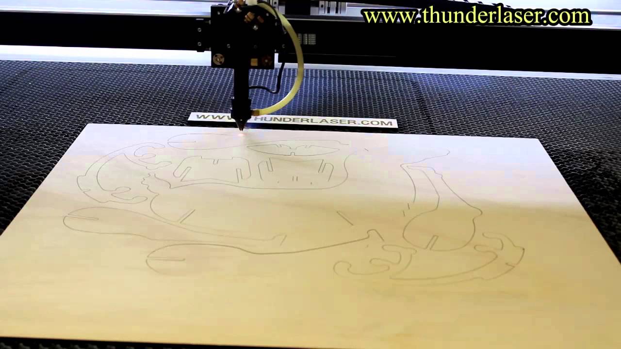 laser cutter- cutting a deer - YouTube
