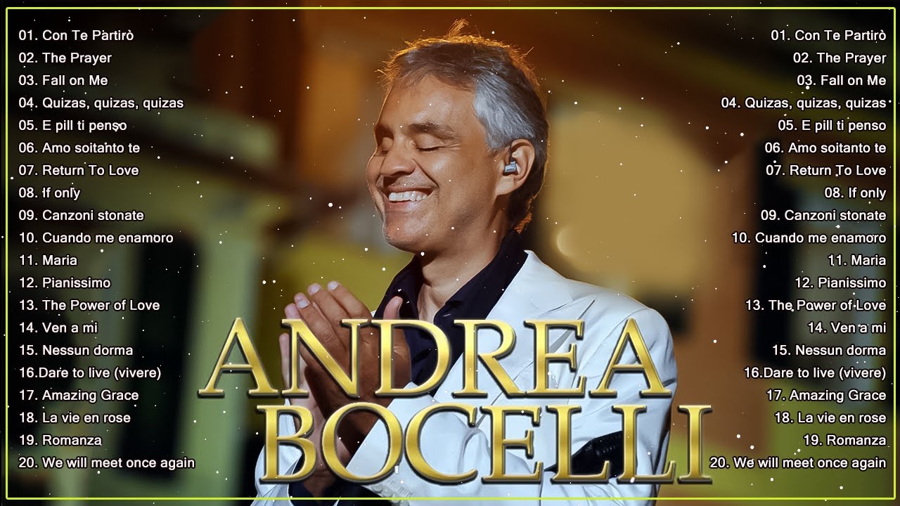 Opera Pop Songs🍀Andrea Bocelli Greatest Hits 2022 🍀 The Very Best of ...