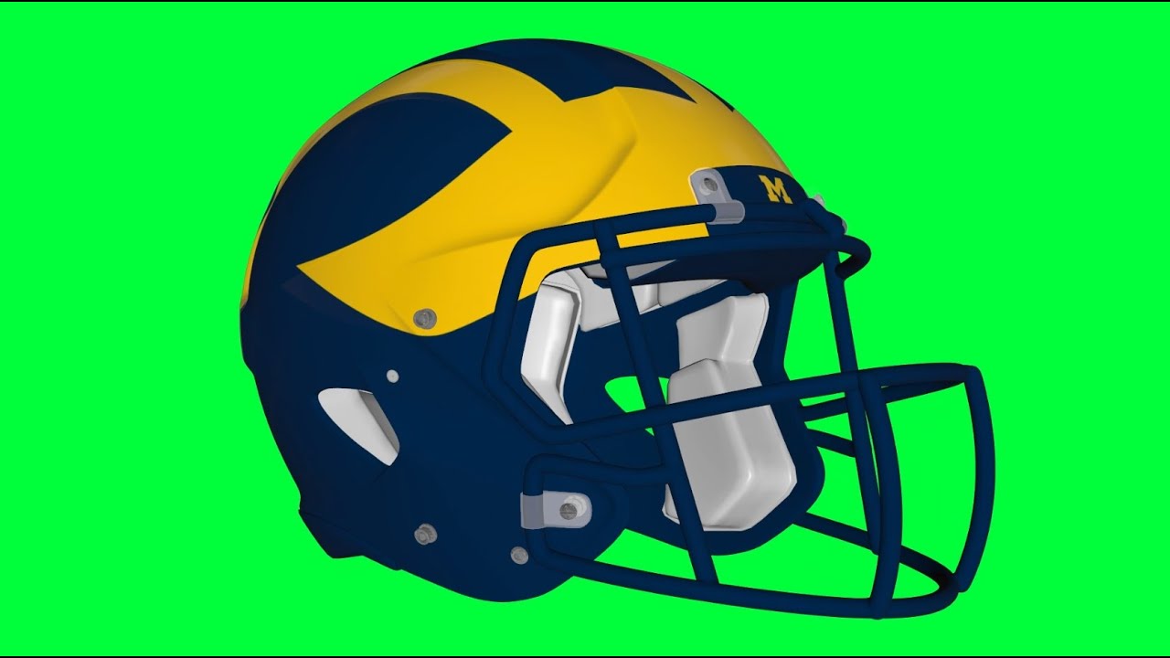 Michigan Wolverines Helmet Green Screen Logo Loop Chroma Animation ...