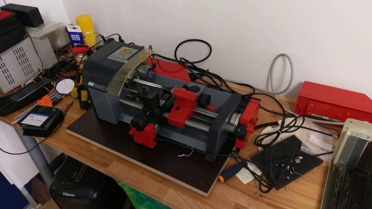 EMCO Unimat PC CNC-Version with Steppers, 1. test, resurrection - YouTube